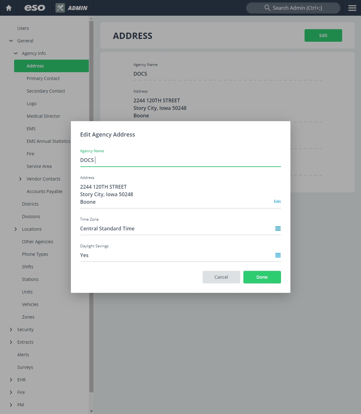 Enter agency information