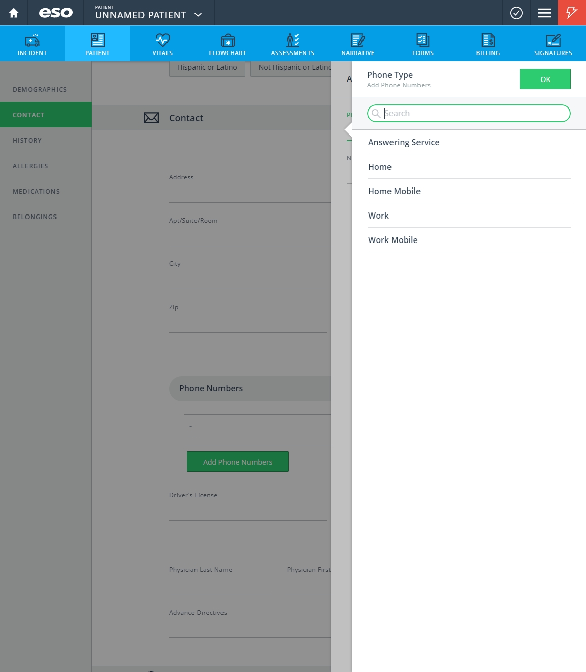 Configure phone types
