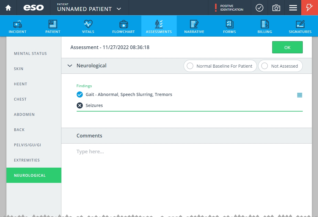 Record patient assessments
