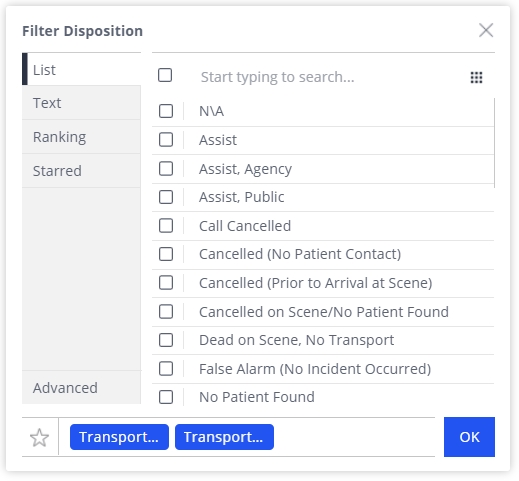 Configure a widget filter