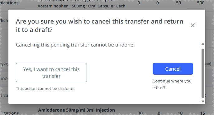 Work with pending transfers