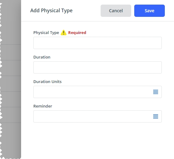 Build the physical types list