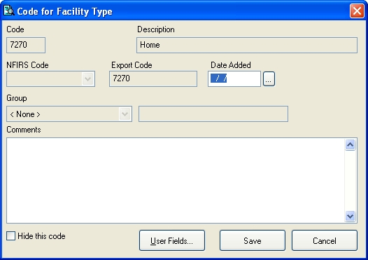 Correct the facility added date