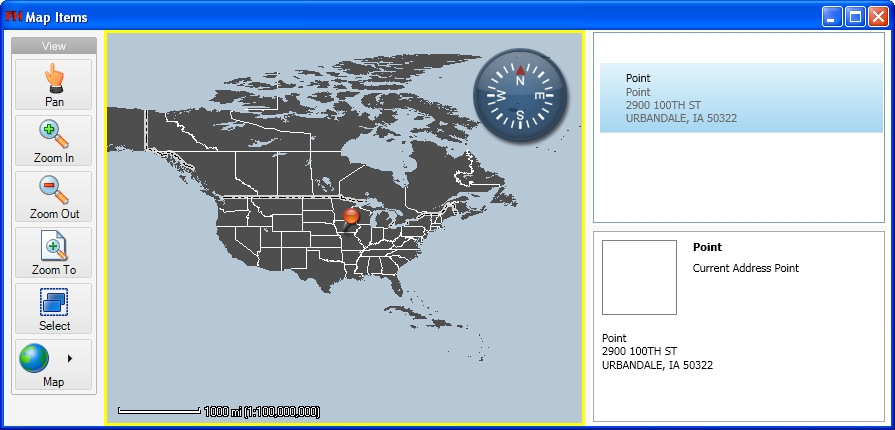 View a geocoded address on a map