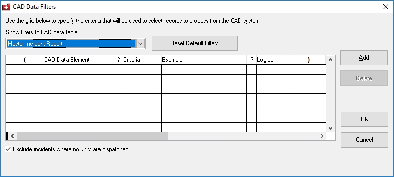 Define CAD data filters