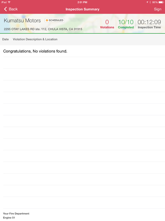 Inspect or re-inspect an occupancy